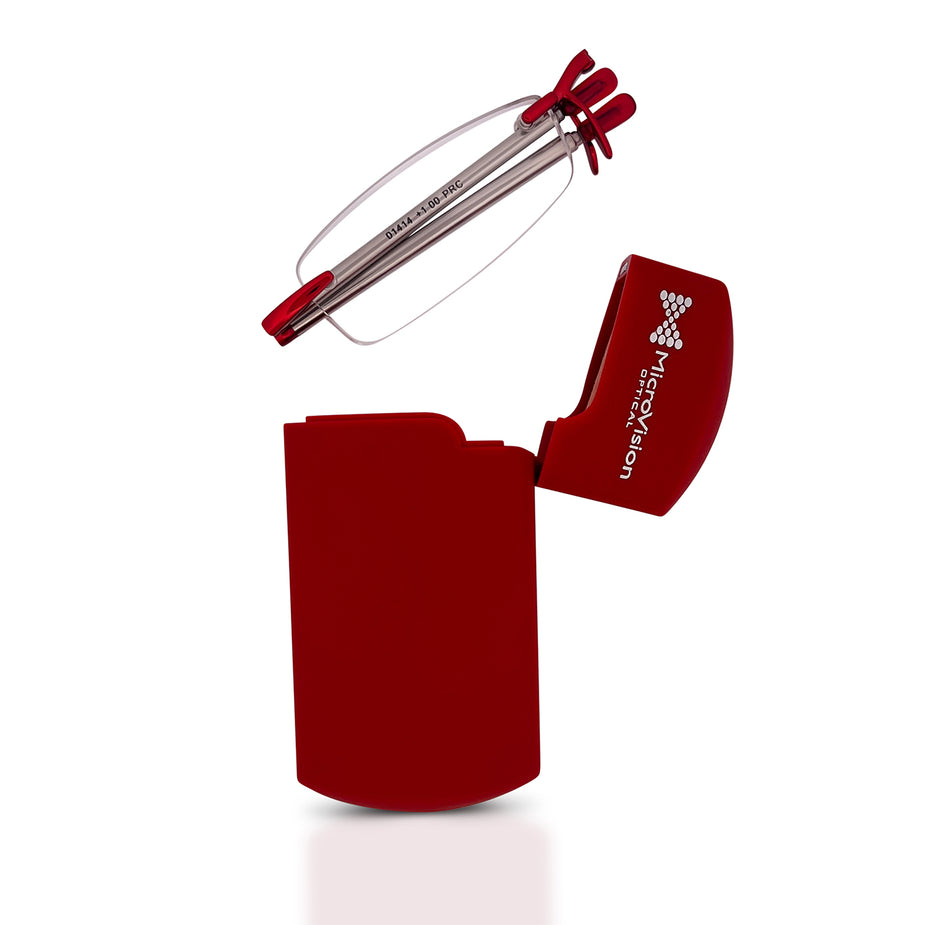 Folding Reading Glasses Collapsible Compact Pocket Reader – MicroVision ...